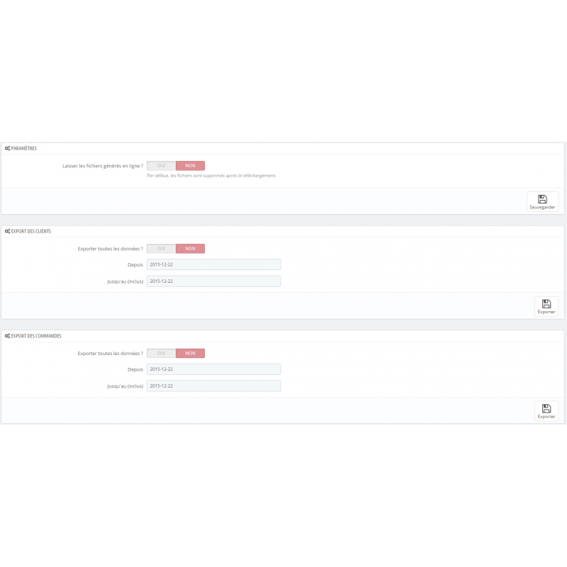 Export des données simple et sécurisé